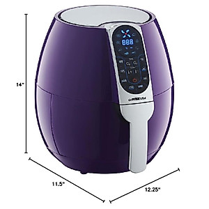GoWISE USA GW22651 3.7-Quarts Programmable Air Fryer with 8 Cook Presets (Plum), Qt