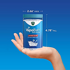 Vicks VapoBath, Bath Salts, Bath Bomb, Non-Medicated Bath Crystals, Comforting Vicks Vapors, Vapor Bath, Aromatherapy with Eucalyptus and Menthol Scent, Contains Essential Oils, 15 OZ