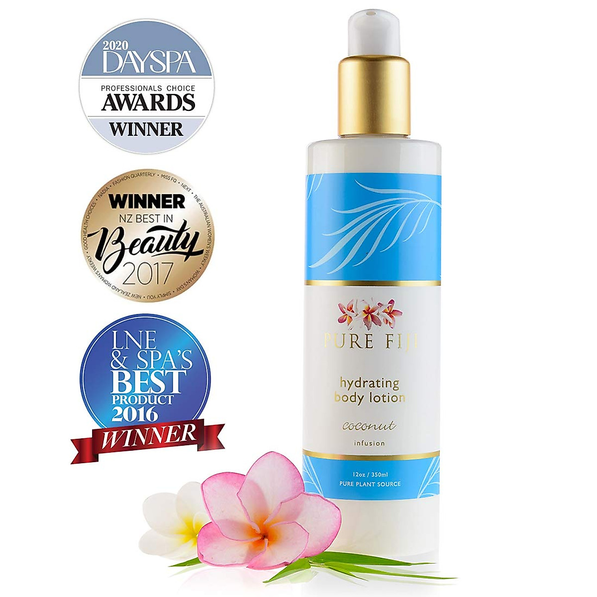 PURE FIJI Body Lotion Hydrating - Moisturizing Lotion for Dry Skin with Coconut Milk and Vitamin E, Organic Body Lotion For Women and Men, Coconut Scent, 12 oz