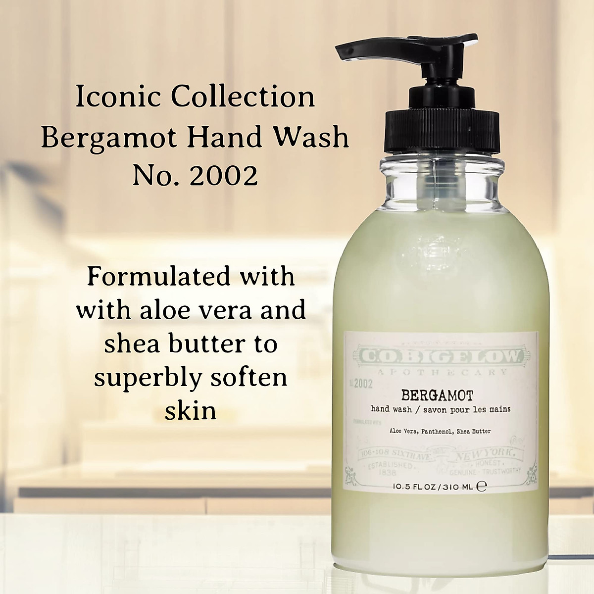 C.O. Bigelow Hand Wash, Bergamot Liquid Soap Iconic Collection Bergamot Hand Wash, 10.5 fl oz