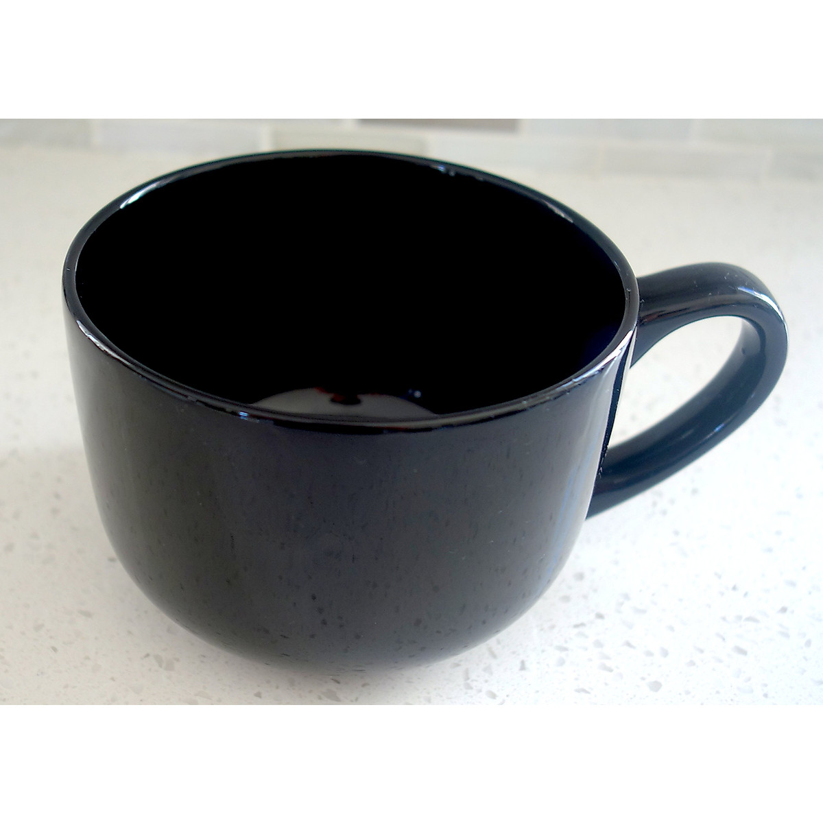 Large Jumbo Ceramic 22oz Mugs for Cappuccino, Coffee, Latte, Cereal, Ice Cream, Etc., Set of 4, Black