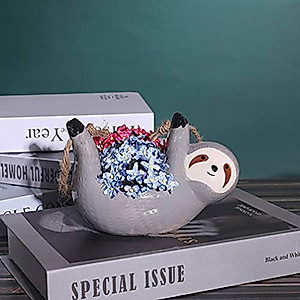 Cabilock 2pcs Sloth Succulent Planter Kawaii Cute Plant Pot Wall Mounted Flower Pot Ceramic Hanging Planter Hanging Plant Holder Mini Succulent Plants Succulent Pot Ceramics Decorative Wall