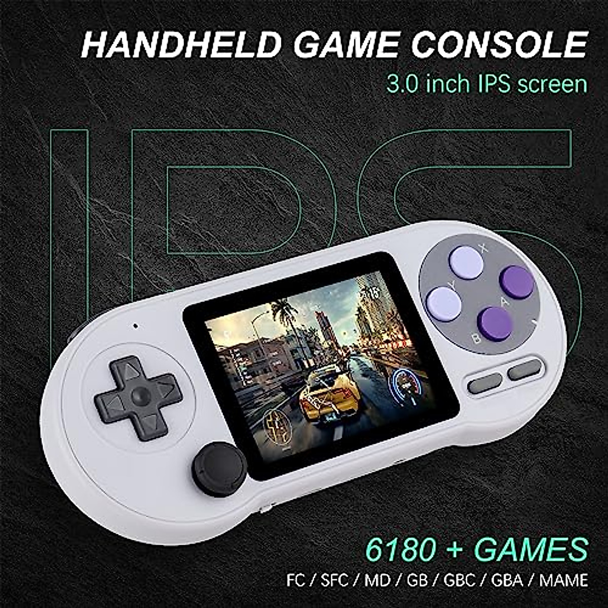 SF2000 Retro Handheld Game Console - Built in 6180+ Classic Video Games,3.0 inch IPS Screen, Supports External TF Card, 2.4G Wireless Handles, AV Output Plug & Play 4K Game Console…