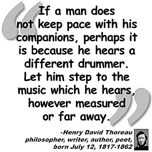 CafePress Thoreau Drummer Quote Mug Ceramic Coffee Mug, Tea Cup 11 oz