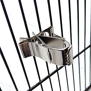 Batino 2 PCS Birds Food Holders Bird Feeder Parrot Fruit Vegtable Clips Stainless Steel Feeder Bird Cage Accessories