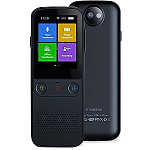 Language Voice Translator Device Portable Smart Translator Two Way Online 138 Languages Real Time - Black