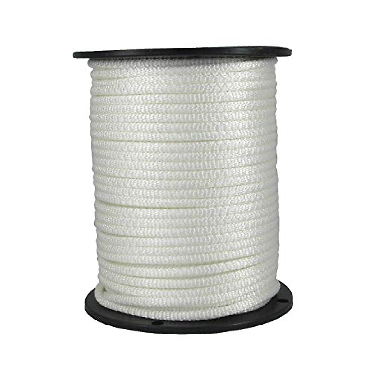 1/4 inch White Dacron Polyester Rope - 500 Foot Spool | Solid Braid - Industrial Grade - High UV and Abrasion Resistance - Low Stretch