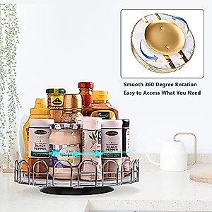 ZHUJERRY Lazy Susan Organizer 10 inch Turntable Organizer for Cabinet, Rotating Spice Rack Kitchen Storage for Pantry, Countertop