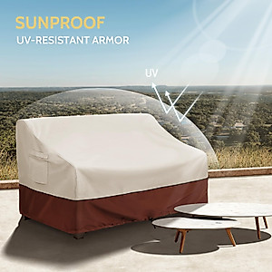 COSFLY Patio Furniture Covers Waterproof for Sofa, Outdoor Loveseat Covers for Lawn Heavy Duty Fits up to 54W x 38D x 35H inches