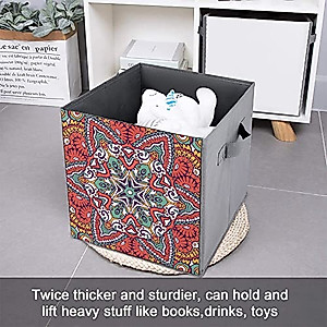 Beautiful Bohemian Style Collapsible Storage Bins Basics Folding Fabric Storage Cubes Organizer Boxes with Handles