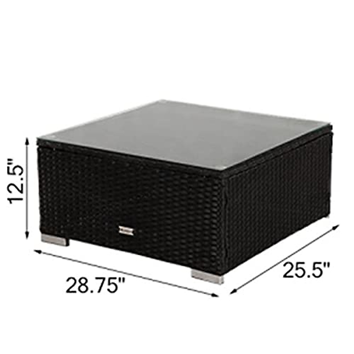 SAWQF Furniture Set 4 Pieces PE Wicker Rattan Corner Sofa Set US Warehouse in Stock