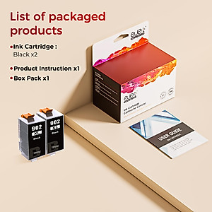 ejet 902XL 902 XL Compatible Ink Cartridge(Newest Chips) Replacement for HP 902 Black 902XL 902 XL to use with OfficeJet Pro 6968 6978 6958 6962 6954 6960 6970 6979 6950 Printer (2 Black)