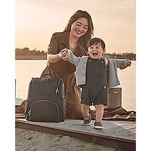 Skip Hop Diaper Bag Backpack: Evermore, Multi-Function Baby Travel Bag 6 in 1, Black