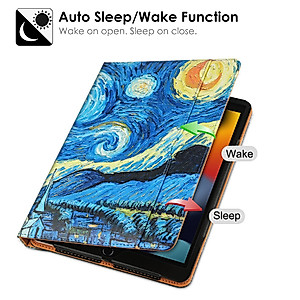 Rotating Case for iPad 9th/8th/7th Generation, iPad 10.2 case 2021/2020/2019-360 Degree Rotating Protective Stand Cover with Pencil Holder and Pocket, Auto Wake/Sleep(Almond)