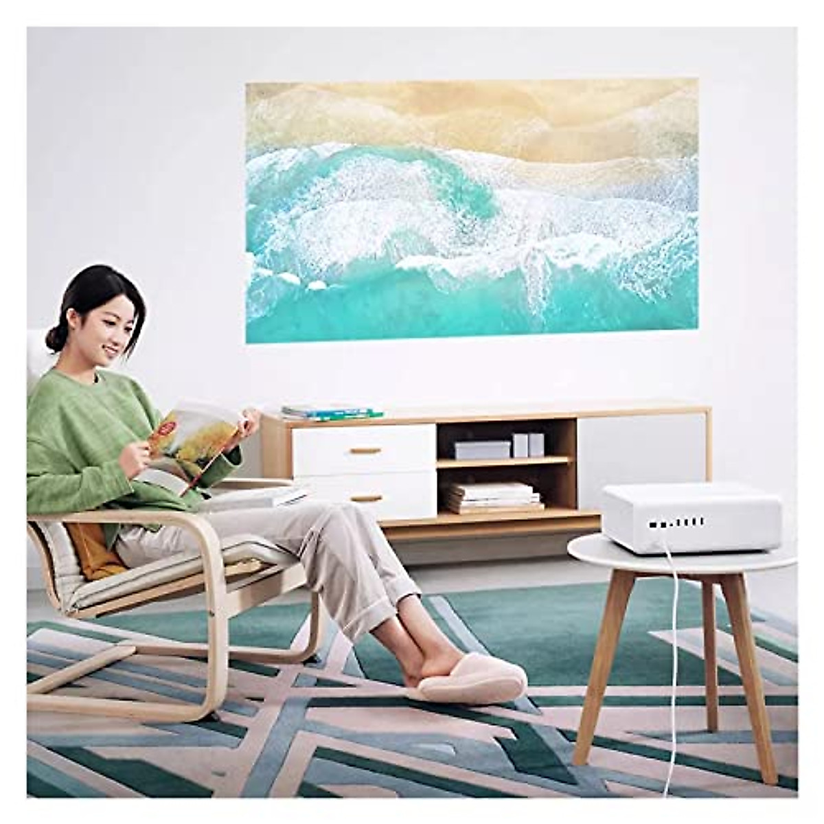 Laser Projector 1S 2400 ANSI Lumens 1080P Full HD Beamer for Home Theater Cinema Android WiFi Projector ( Color : Laser 1S )