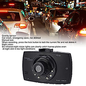 Car Cam, Full HD 1080P Infrared Camera, 170 Degree Wide Angle Camera, Support Gravity Sensor Automatic Video