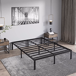 COMASACH California King Bed Frame 16 Inches Tall, Heavy Duty Metal Platform Bed Frame,Sturdy Steel Frame,Support up to 3500lbs,No Box Spring Needed,Noise-Free, Easy to Assemble