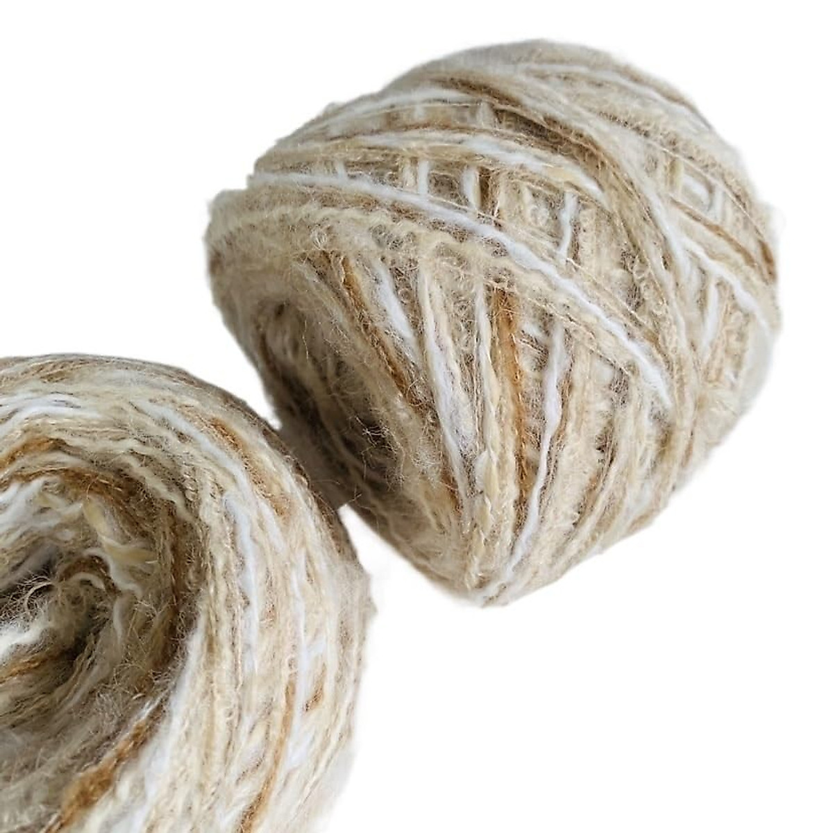 2PCS Oatmeal Milk Hand Mixed Yarn Fine Quality Flat Hand Knitting Crochet Colorful Blended Yarn Cotton Thread for Scarf (Color : B 2pcs)