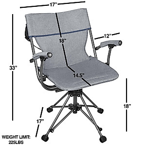 Zenithen Outdoor/Indoor Folding Portable Lawn 360 Swivel Bag Chair with Armrests (Blue Grey)