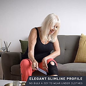 EXOUS BODYGEAR Knee Brace Meniscus Tear Support Fits Women, Men For Arthritis Acl, Mcl Pain Patented 4-way Adjustable NonSlip Wraparound Strap Dual Side Stabilizer For Patella Stability Size [medium]