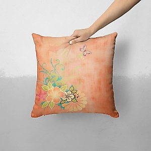 iiRov Vintage Coral Floral - Custom Decorative Home Decor Indoor or Outdoor Throw Pillow Cover Plus Cushion Set for Sofa, Bed or Couch (Pillow CASE Cover Plus Cushion)