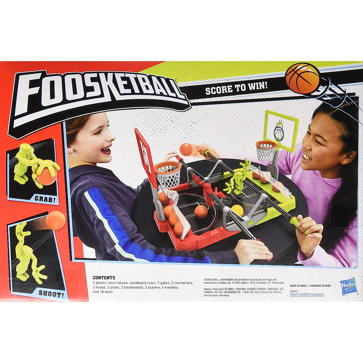 Hasbro Gaming Foosketball, The Foosball Plus Basketball Shoot and Score not searched Tabletop Game for Kids Ages 8 and Up, for 2 Players