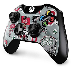 Skinit Decal Gaming Skin compatible with Xbox One Controller - Officially Licensed Ohio State University Ohio State Pattern Design