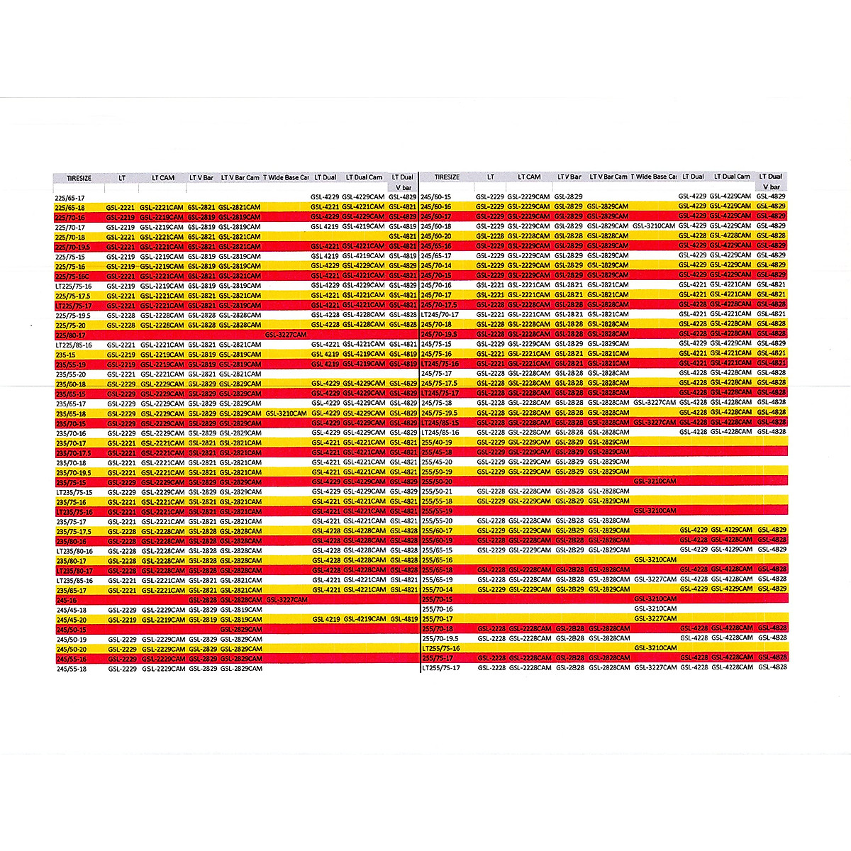 Grizzlar GSL-2229 Alloy Light Truck Ladder Tire Chains 225/55-18 225/55-19 235/60-18 235/65-17 235/70-16 LT235/75-15 245/65-17 255/55-18 255/60-17 30x9.50-15LT 30x9.50-16.5LT