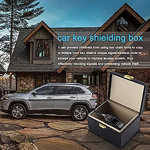 Diyife Faraday Box, [Newest Version] RFID Box for Car Keys, Key Fob Protector, Carbon Fiber Signal Blocker for Keyless Fob, Large Car Key Signal Blocker Cage, Signal Blocking Box for Car Keys Phones