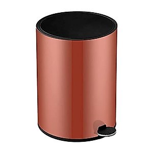 JGATW Garbage Can Step Stainless Steel Trash Can Wastebasket Garbage Container Bin Removable Liner Bucket Home for Home Office (Color : Rojo, Size : 26.5 * 35cm)
