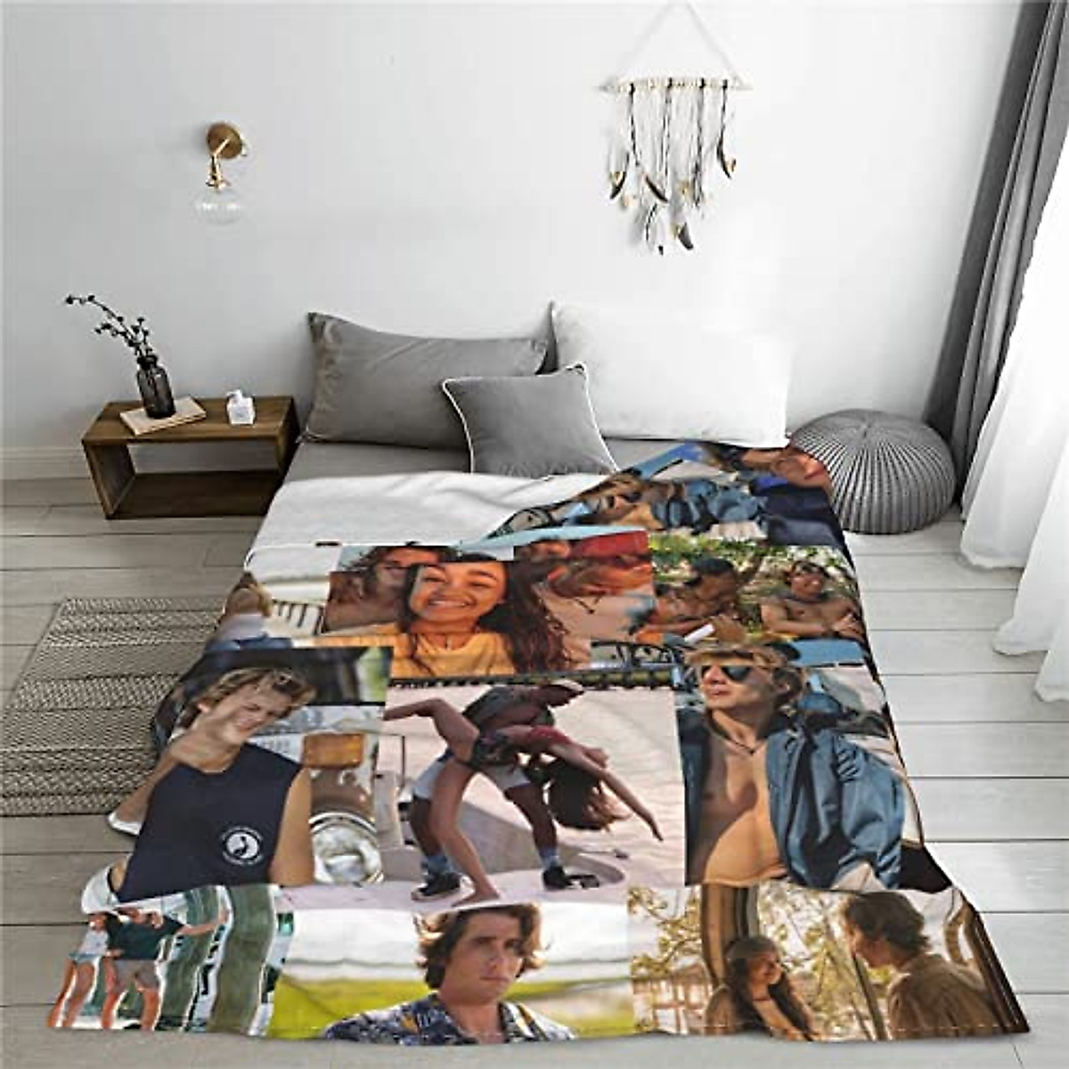 Putidadl Television Series Pogue Life,Outer Banks North Carolina Blanket Soft Cozy Throw Blanket Flannel Blankets for Bed Car Couch Living Room Travel50 x40, Black5