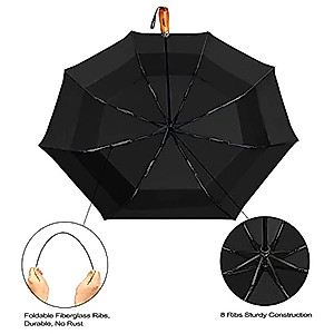 Lejorain Large Compact Golf Umbrella - 54inch Oversized Auto Open Close Folding Golf Umbrella Travel 210T Dupont Teflon Coated Vented Windproof Double Canopy for Women Men