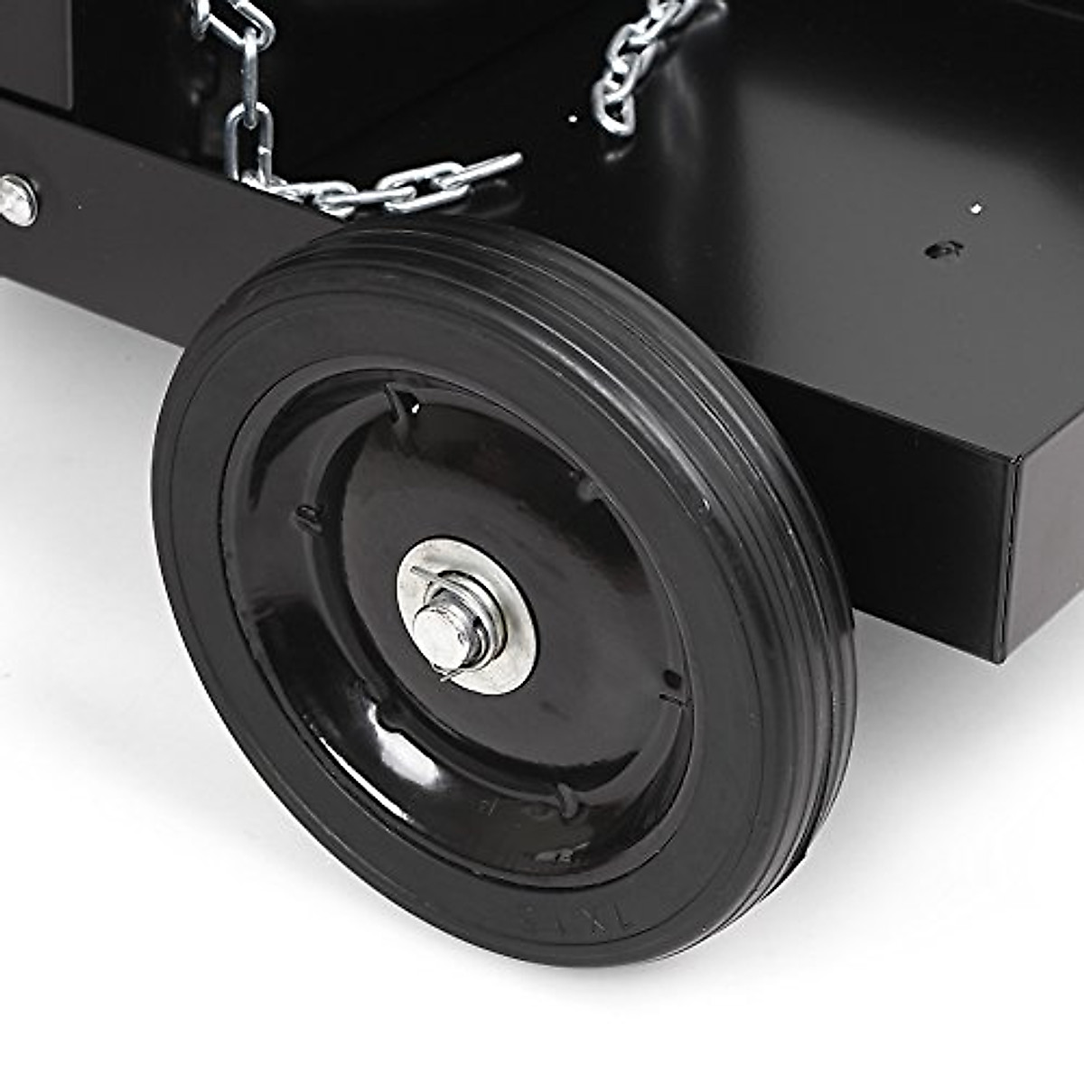 Mallofusa Welder Welding Cart W/Casters Plasma Cutter MIG TIG ARC Universal Storage Bench for Tanks, Heavy Duty, Black