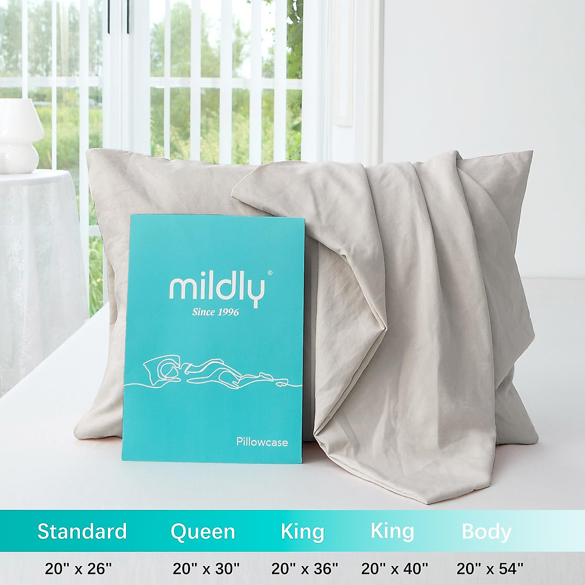 MILDLY Super Soft Pillowcase - Washed Microfiber Lightweight Oatmeal Pillow Cases Body Size 1PCS, Easy Care and Fade Resistant Stain Resistant 20x54 Inches