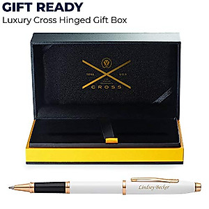 Dayspring Pens Engraved Cross Pen | Personalized Cross Century II Pearlescent White Lacquer Rollerball Pen. Custom Engraving Shipped in One Business Day.