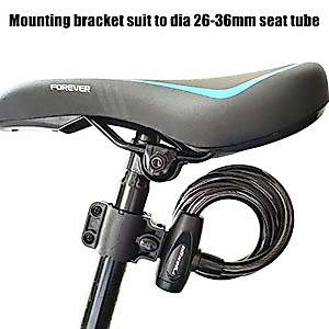 RYANGO Bike Lock, Bike Locks Heavy Duty Anti Theft, Bicycle Lock Bike Lock Cable with Mounting Bracket and 2 Keys, Bicycle Locks Bike Cable Lock for Road Bike Mountain Bike Scooters (Key lock)