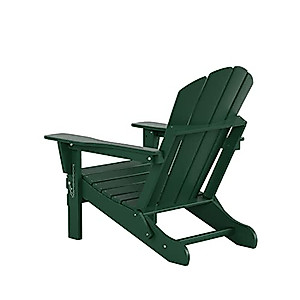 WO Home Furniture Set of 4 Pcs HDPE Adirondack Chairs Lounger Outdoor Folding Seat for Fire Pit, Beach, Balcony, Backyard, Lawn, Patio, Pool, Deck, Garden - Weather UV Resistant (Dark Green)