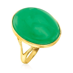 Ross-Simons Jade Ring in 14kt Yellow Gold. Size 9