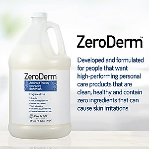 Ginger Lily Farms Botanicals ZeroDerm Advanced Therapy Nourishing Body Wash, 100% Vegan & Cruelty-Free, Fragrance Free, 1 Gallon (128 Fl. Oz.) Refill