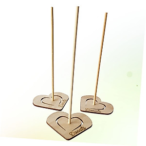 Abaodam 3pcs Wedding Donut Holder Wooden Donut Holder Birthday Party Dessert Stand Wooden Dessert Holder Party Donut Holder Wooden Display Stand Donut Bar Heart-Shaped Snack Bamboo Baby