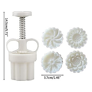 BYNNIX Mooncake Mold, 20g Cute Flower Shape Plastic Mooncake Molds Moon Cake Mold DIY Baking Accessories Kitchen Gadget for Mid-Autumn Festival