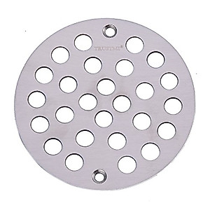 TRUSTMI 4 Inch Screw-in Shower Drain Cover Replacement Floor Strainer, Brushed Stainless