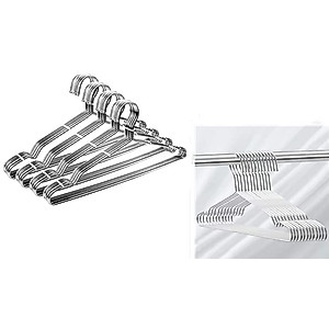 Seropy 40 Pack and 10 Pack Metal Clothes Heavy Duty Stainless Steel Coat Hangers with Anti-Slip Notch 16.5 Inch