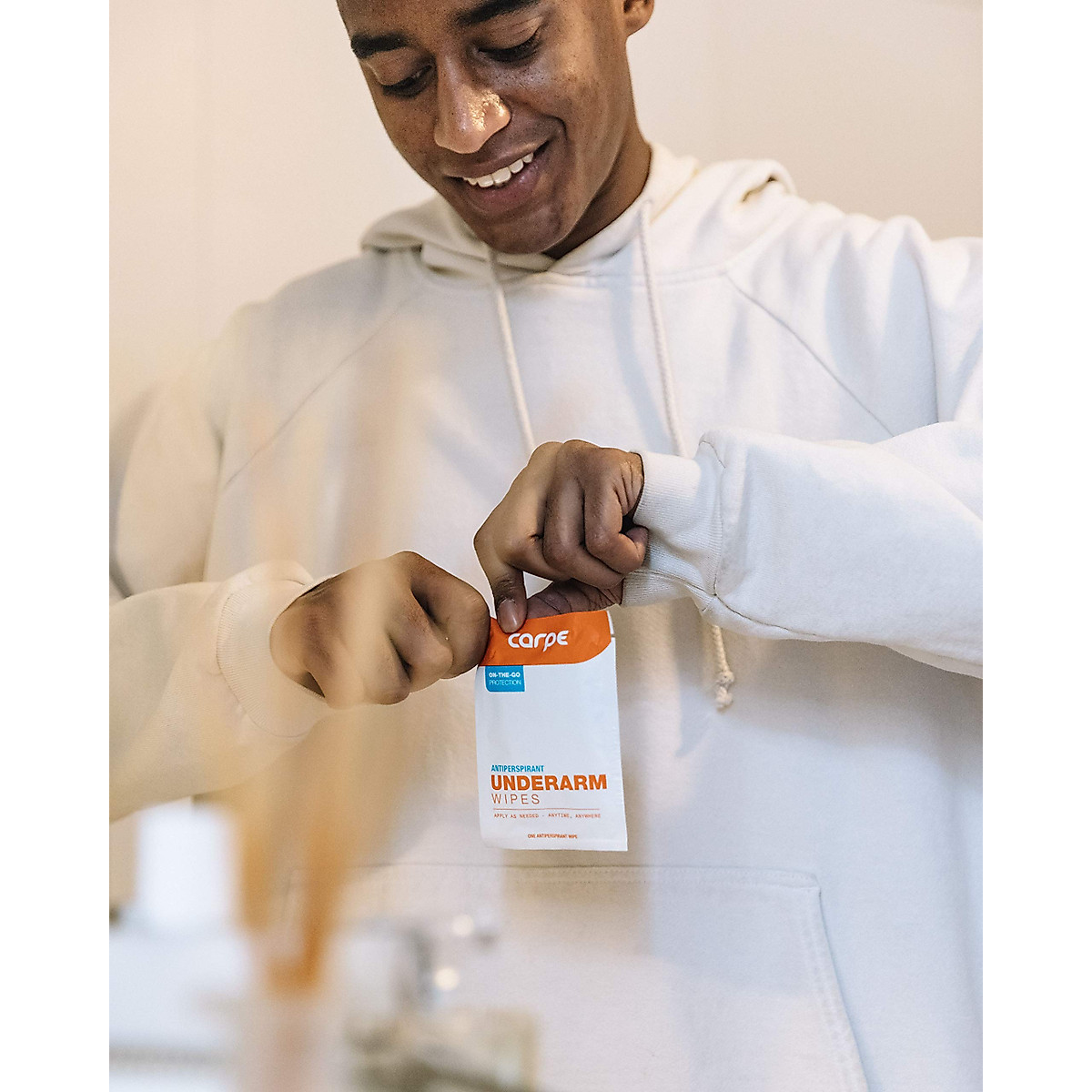 Carpe Underarm Antiperspirant and Deodorant, Pack of 3-WITH 3 FREE ON-THE-GO WIPES!