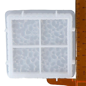 Uniquer 3Pcs Diamond Resin Tray Molds with Edges,Rectangle Round Shaped Epoxy Silicone Casting Molds for Makeup Holder,Art Craft Making Supplies