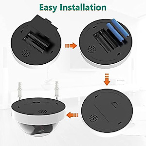 WALI Dummy Fake Security CCTV Dome Camera with Flashing Red LED Light with Security Alert Sticker Decals (SDW-4), 4 Packs, White