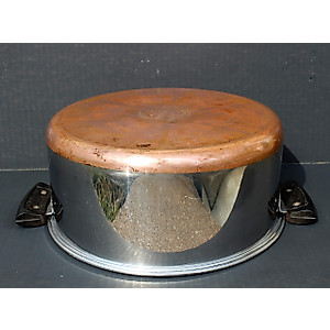 Revere Ware Pre-'68 Double Ring 6 Quart Stainless Steel Copper Bottom Stockpot with Dome Lid