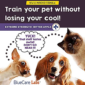 BLUECARE LABS Bitter Apple Spray for Dogs to Stop Chewing - Corrector Spray for Dogs to Prevent Licking and Chewing on Furniture, Paws and Wounds - No Alcohol and Non Toxic - Made in The USA 8oz