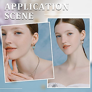 Beebeecraft 1 Box 10Pcs Half Hoop Earrings 18K Gold Plated Geometry Double Round Studs Earring Finding with 10Pcs Ear Nuts for Half Drilled Beads Earring Making Supplies Pin: 0.7mm