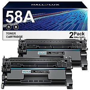 HALLOLUX 58A CF258A Toner Cartridge (No Chip) Replacement for HP 58A CF258A 58X CF258X Toner Cartridge Compatible with Laserjet Pro M404n M404dn M404dw MFP M428fdw M428dw M428fdn Printer 2 Black